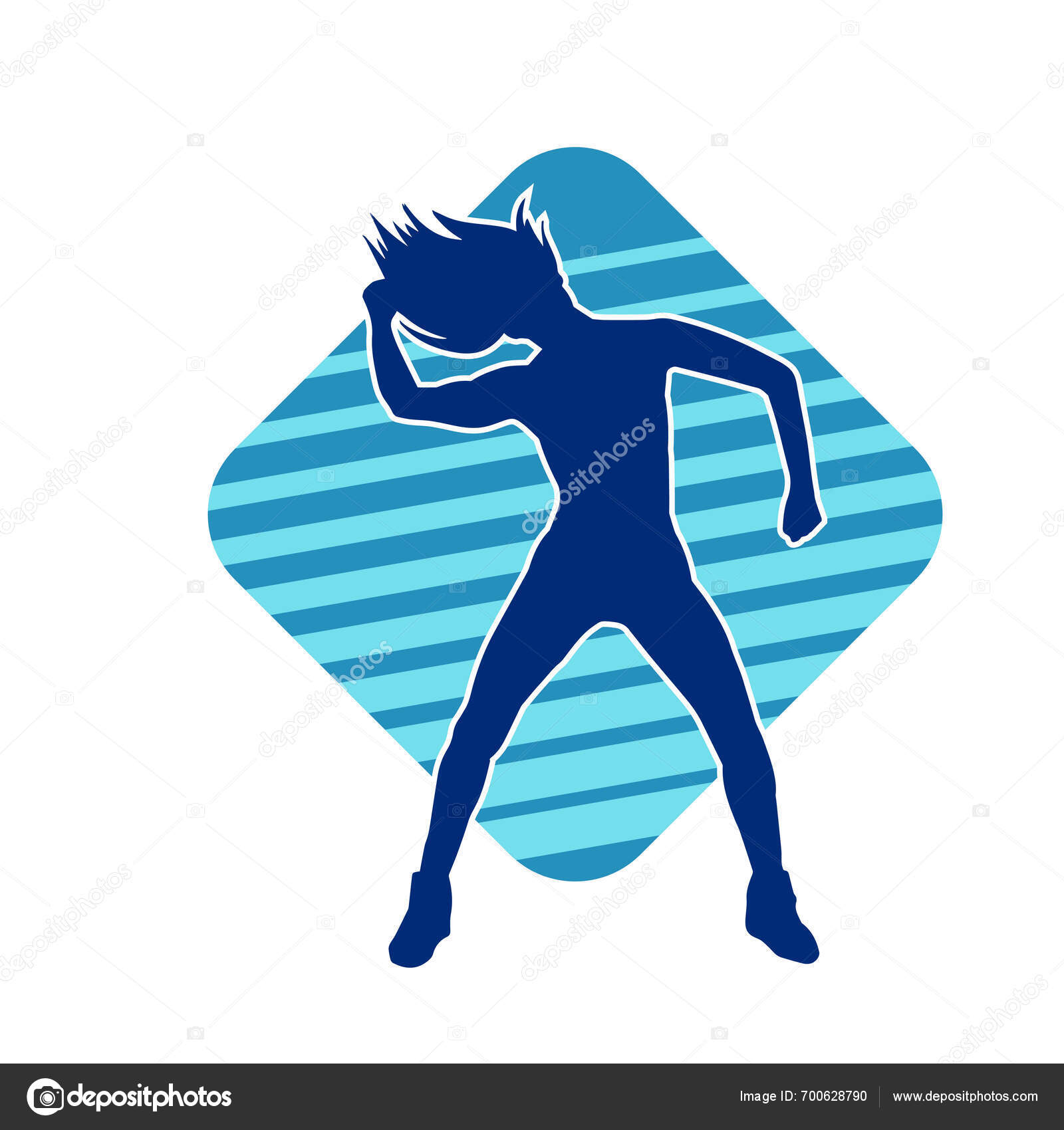 Image vectorielle Silhouette D'une Danseuse Action Silhouette D'une ...