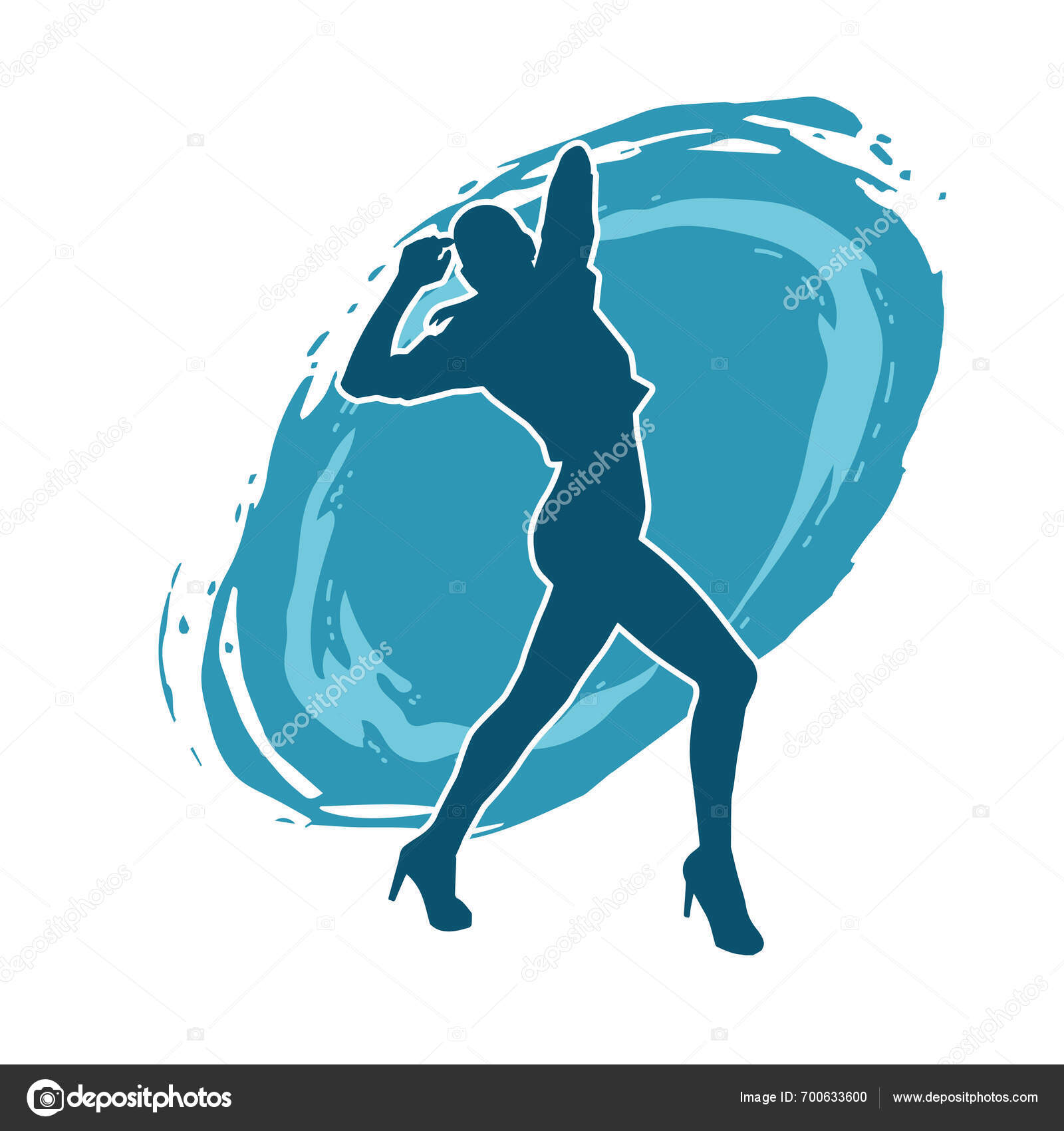 Image vectorielle Silhouette D'une Danseuse Action Silhouette D'une ...