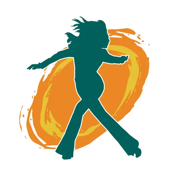 Image vectorielle Silhouette D'une Danseuse Action Silhouette D'une ...