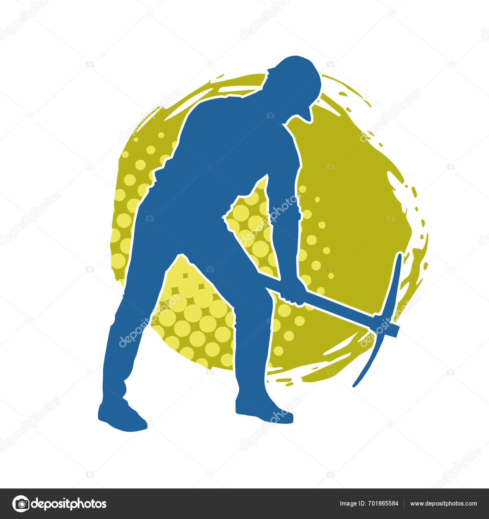 Image vectorielle Silhouette D'un Homme Costume Travailleur Portant ...