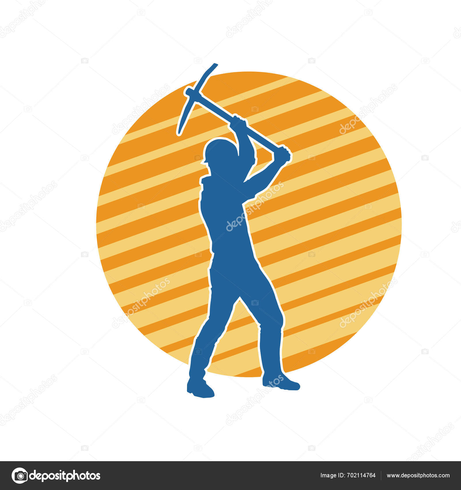 Image vectorielle Silhouette D'un Homme Costume Travailleur Portant ...