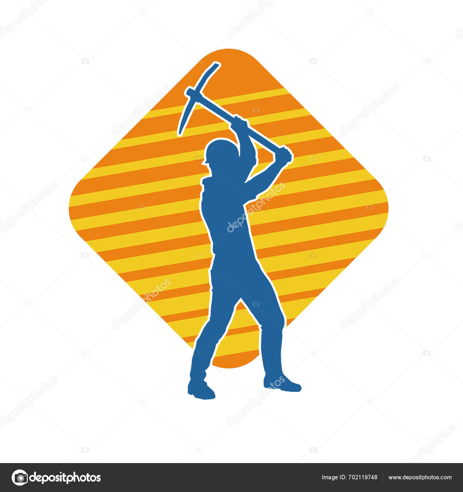 Image vectorielle Silhouette D'un Homme Costume Travailleur Portant ...