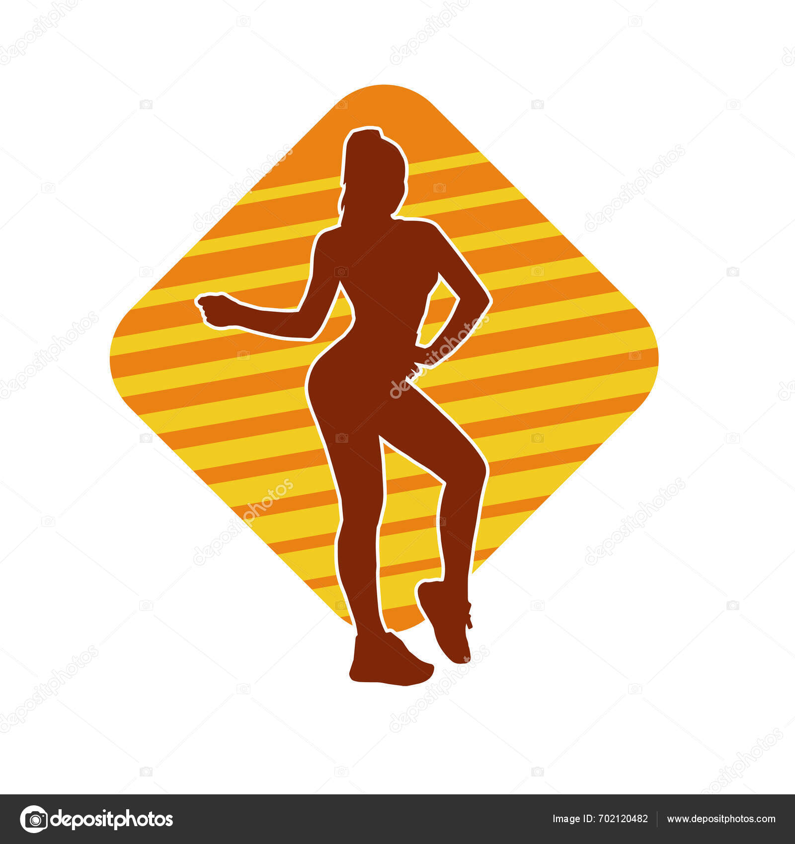 Image vectorielle Silhouette D'une Danseuse Action Silhouette D'une ...