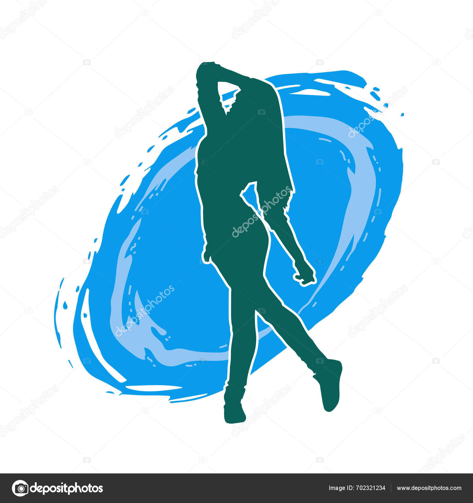 Image vectorielle Silhouette D'une Danseuse Action Silhouette D'une ...