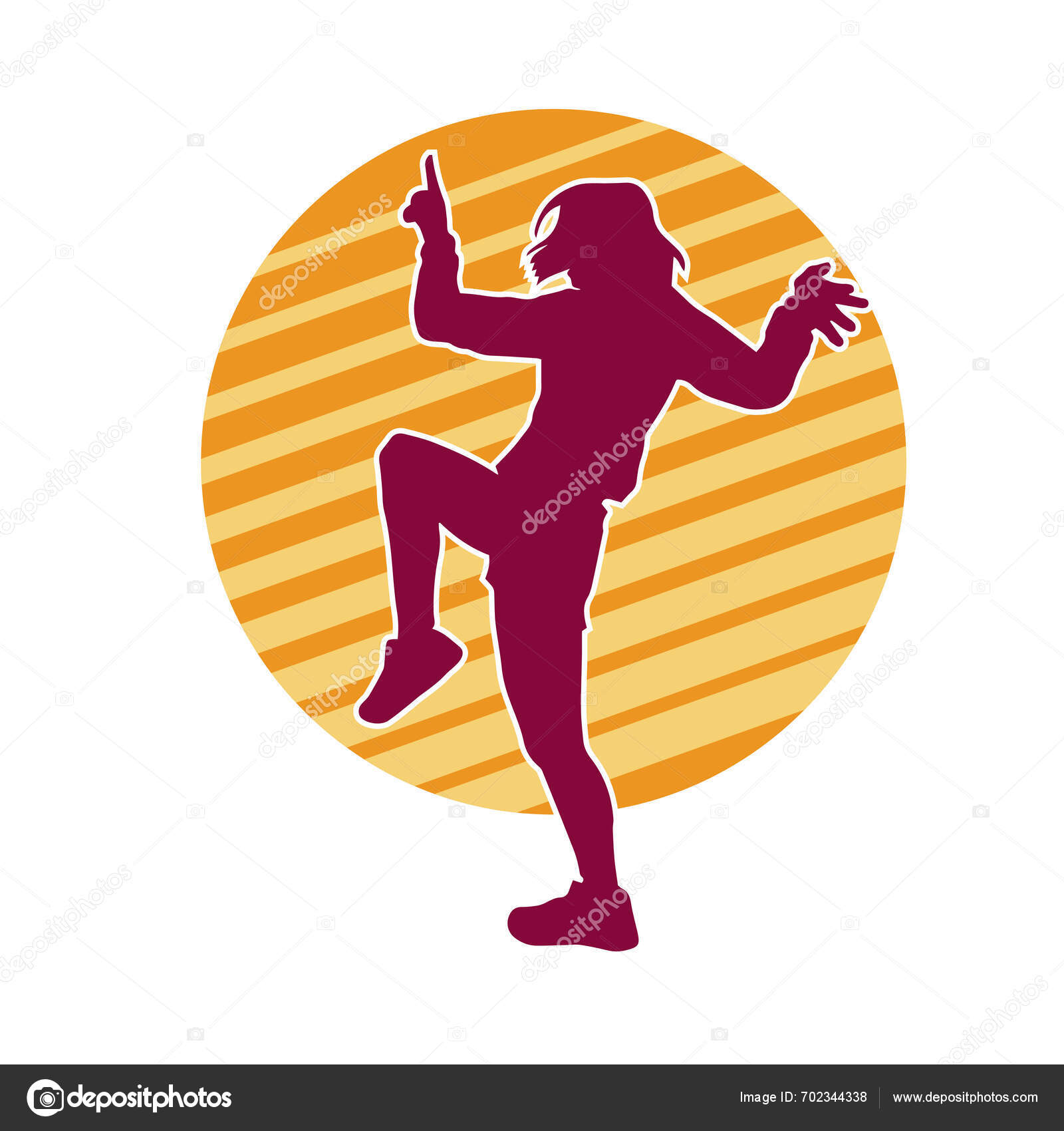 Image vectorielle Silhouette D'une Danseuse Action Silhouette D'une ...