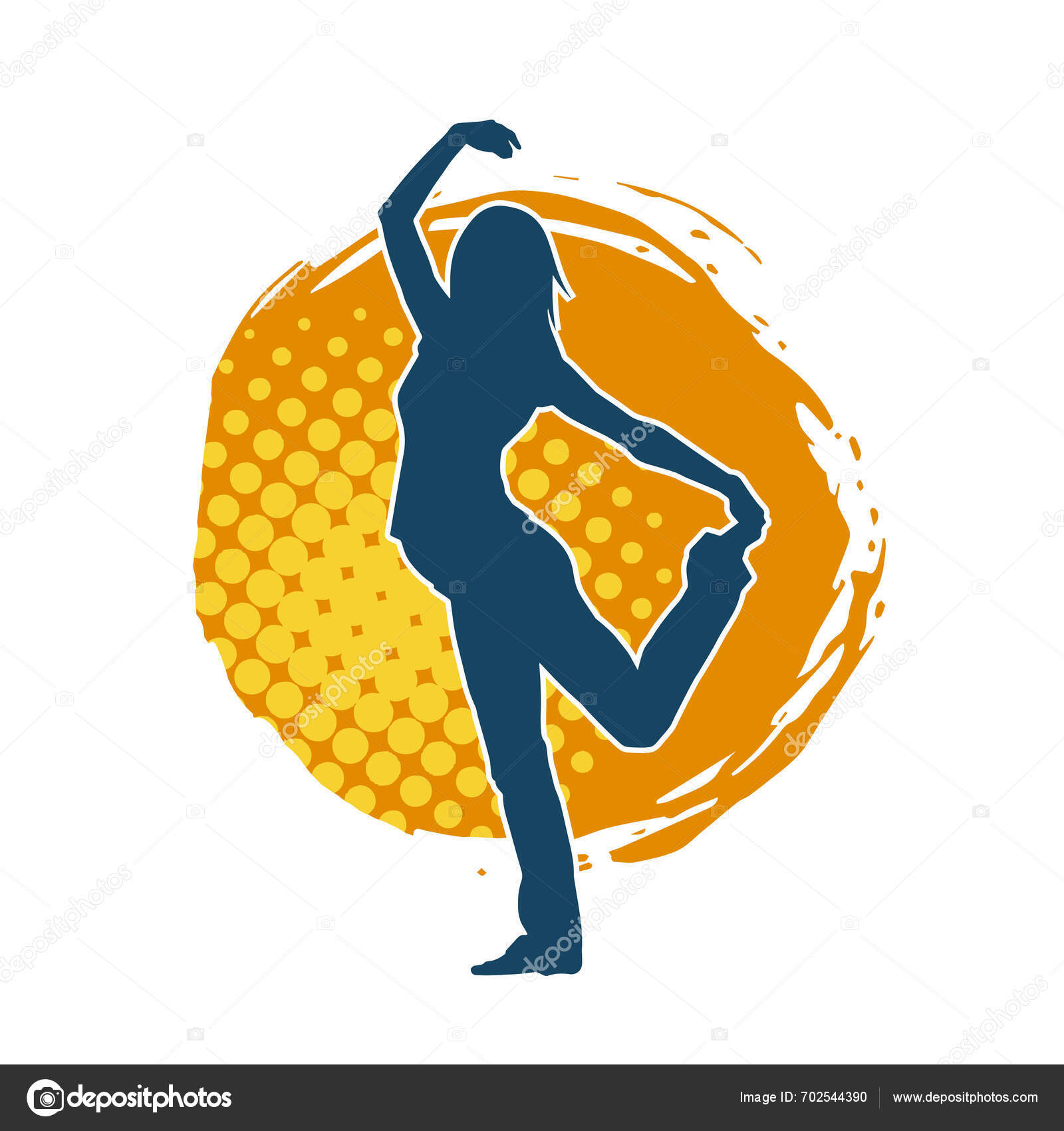 Image vectorielle Silhouette D'une Danseuse Action Silhouette D'une ...