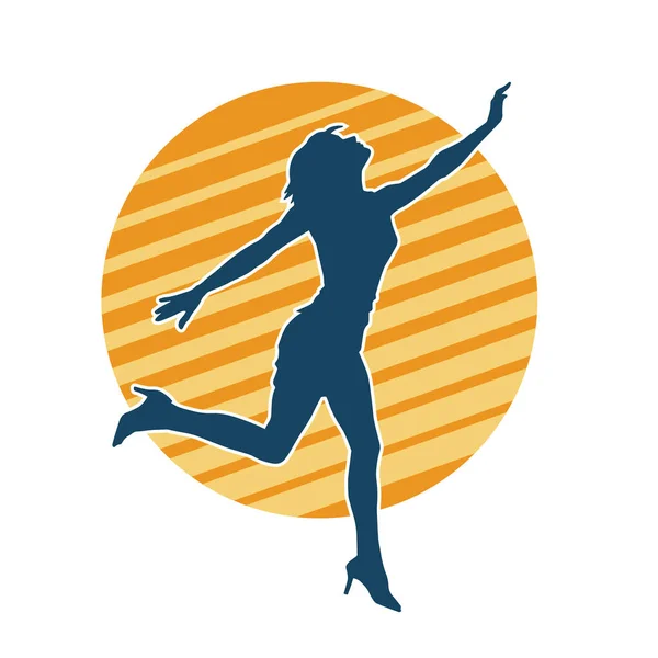 Image vectorielle Silhouette D'une Danseuse Action Silhouette D'une ...