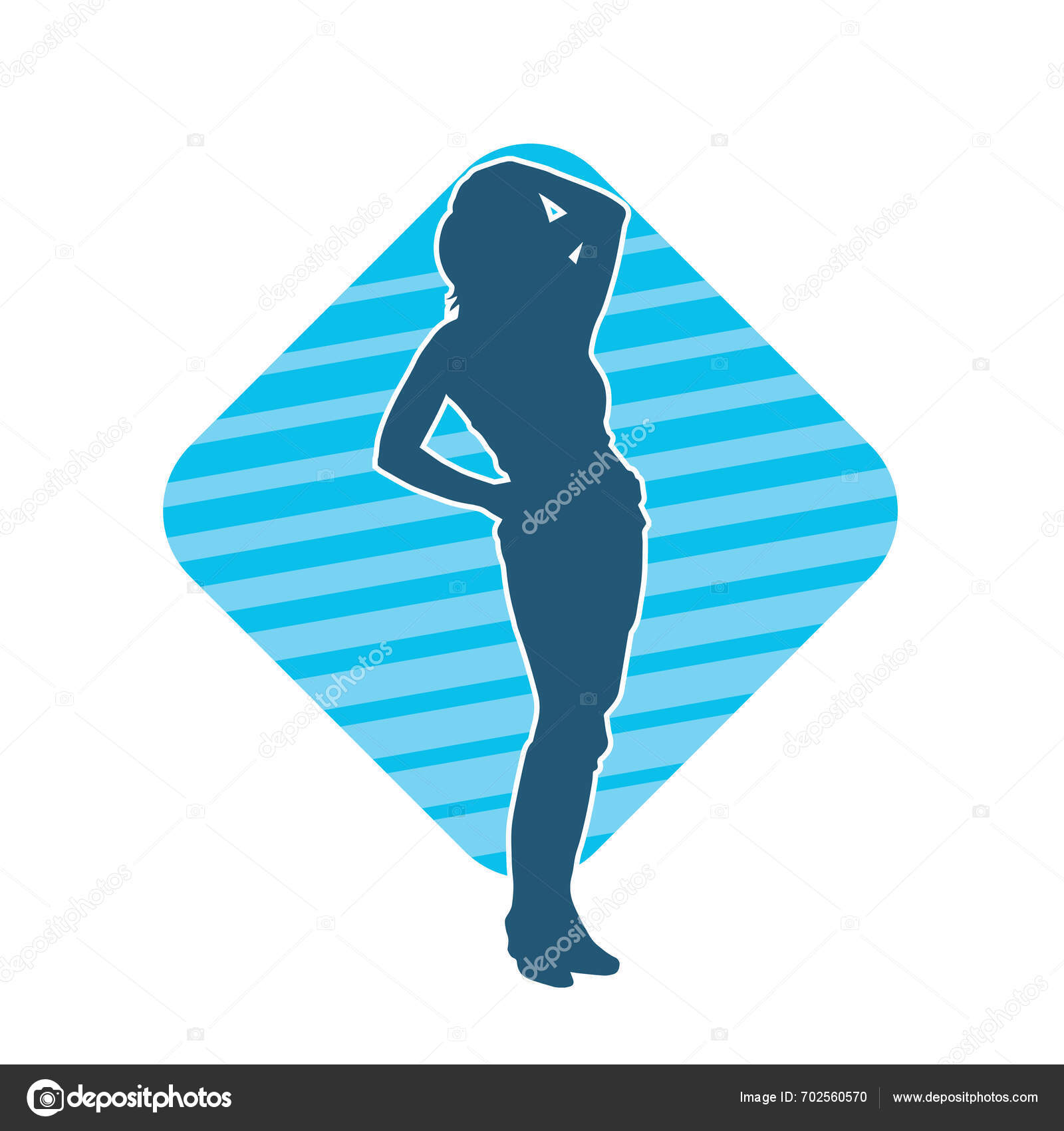 Image vectorielle Silhouette D'une Mannequin Féminine Portant Costume ...