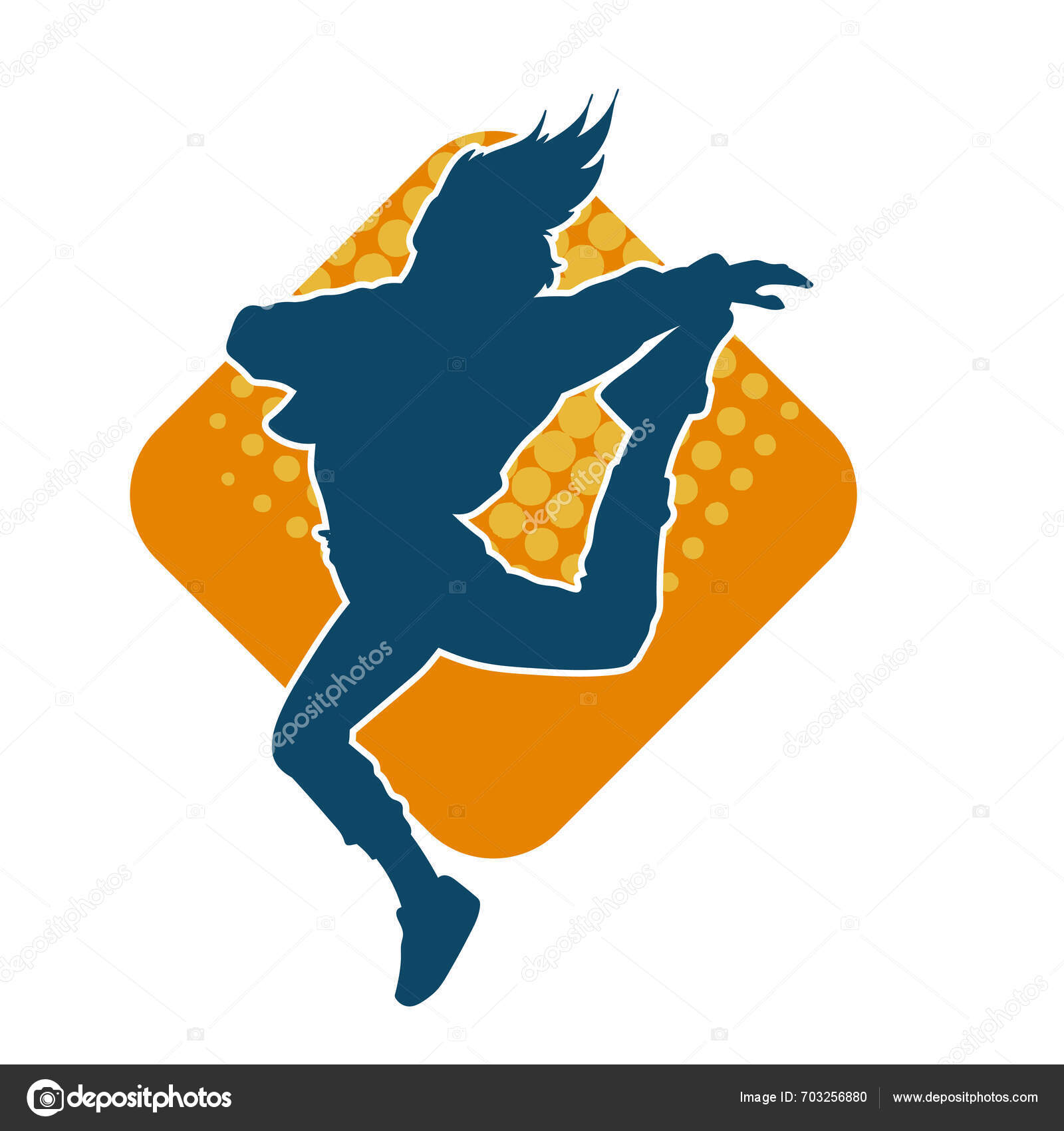 Image vectorielle Silhouette D'une Danseuse Action Silhouette D'une ...