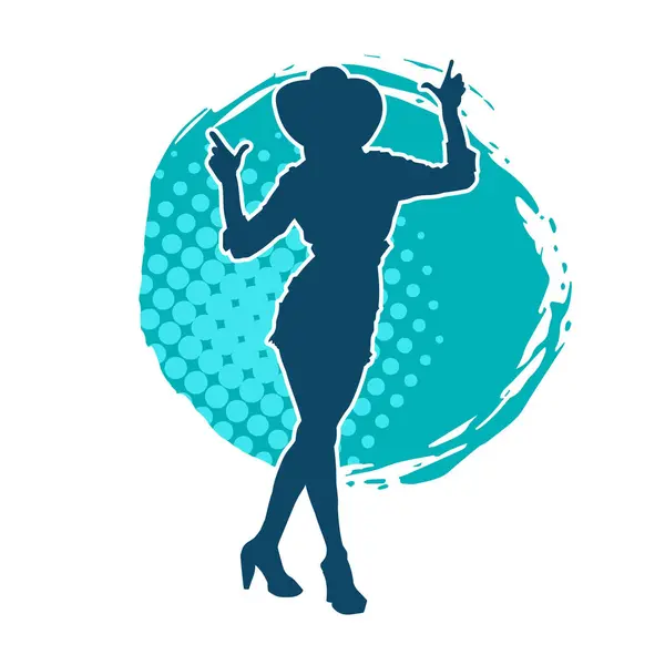 Image vectorielle Silhouette D'une Mannequin Féminine Portant Costume ...