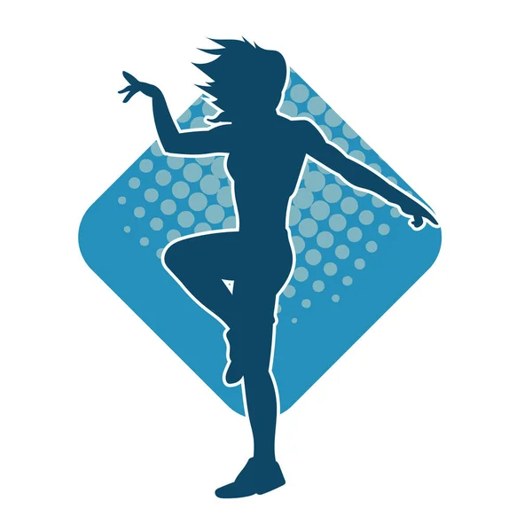 Image vectorielle Silhouette D'une Danseuse Action Silhouette D'une ...