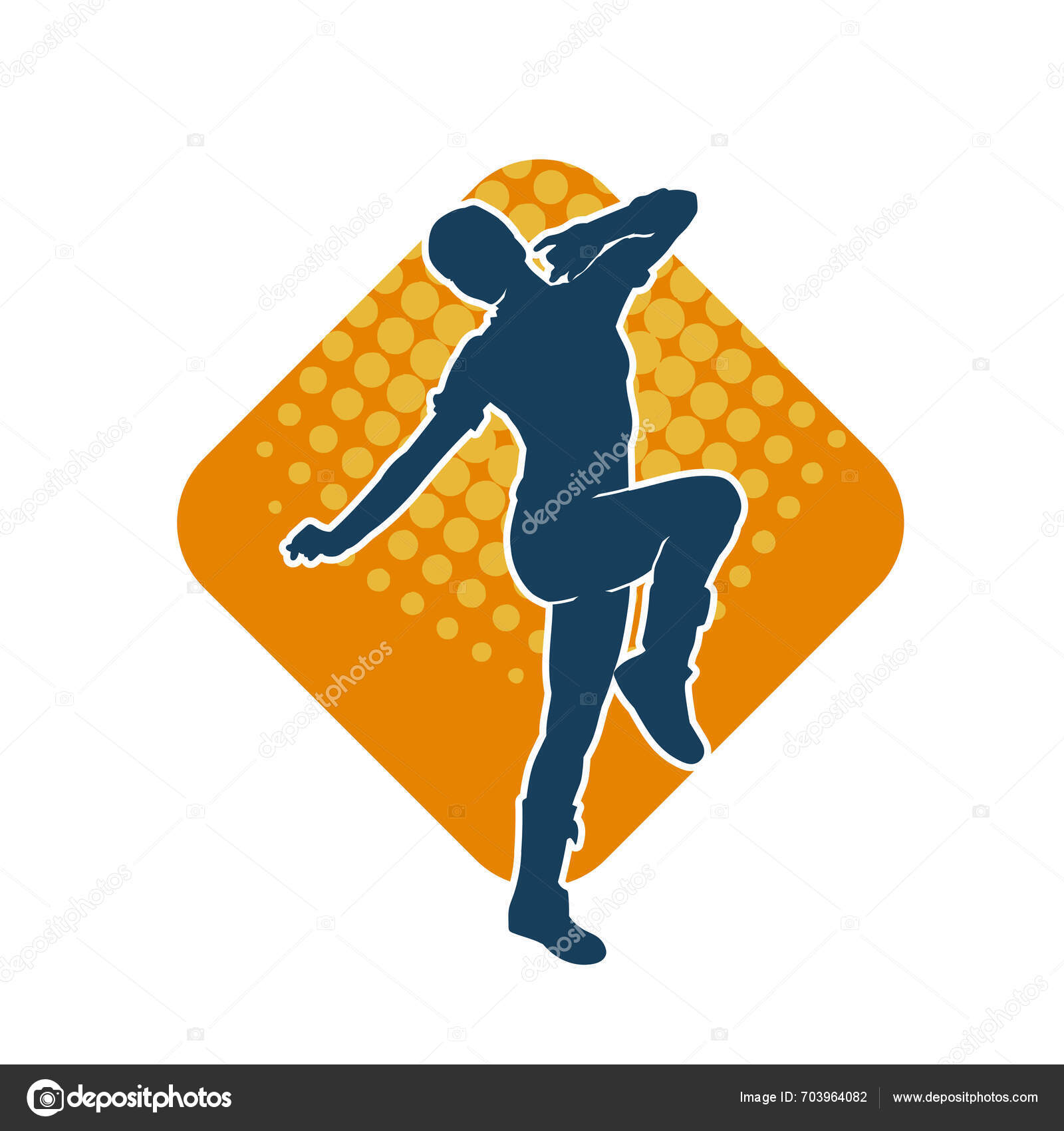 Image vectorielle Silhouette D'une Danseuse Action Silhouette D'une ...