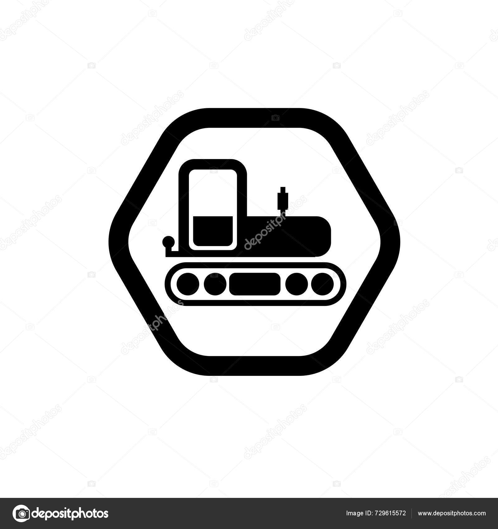 Crawler Tractor Icon Heavyduty Crawler Vehicle Symbol Stock Vector by ...