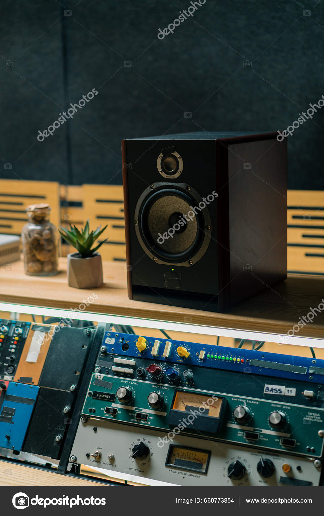 Empty Professional Sound Recording Studio Equalizer Screen Sound ...