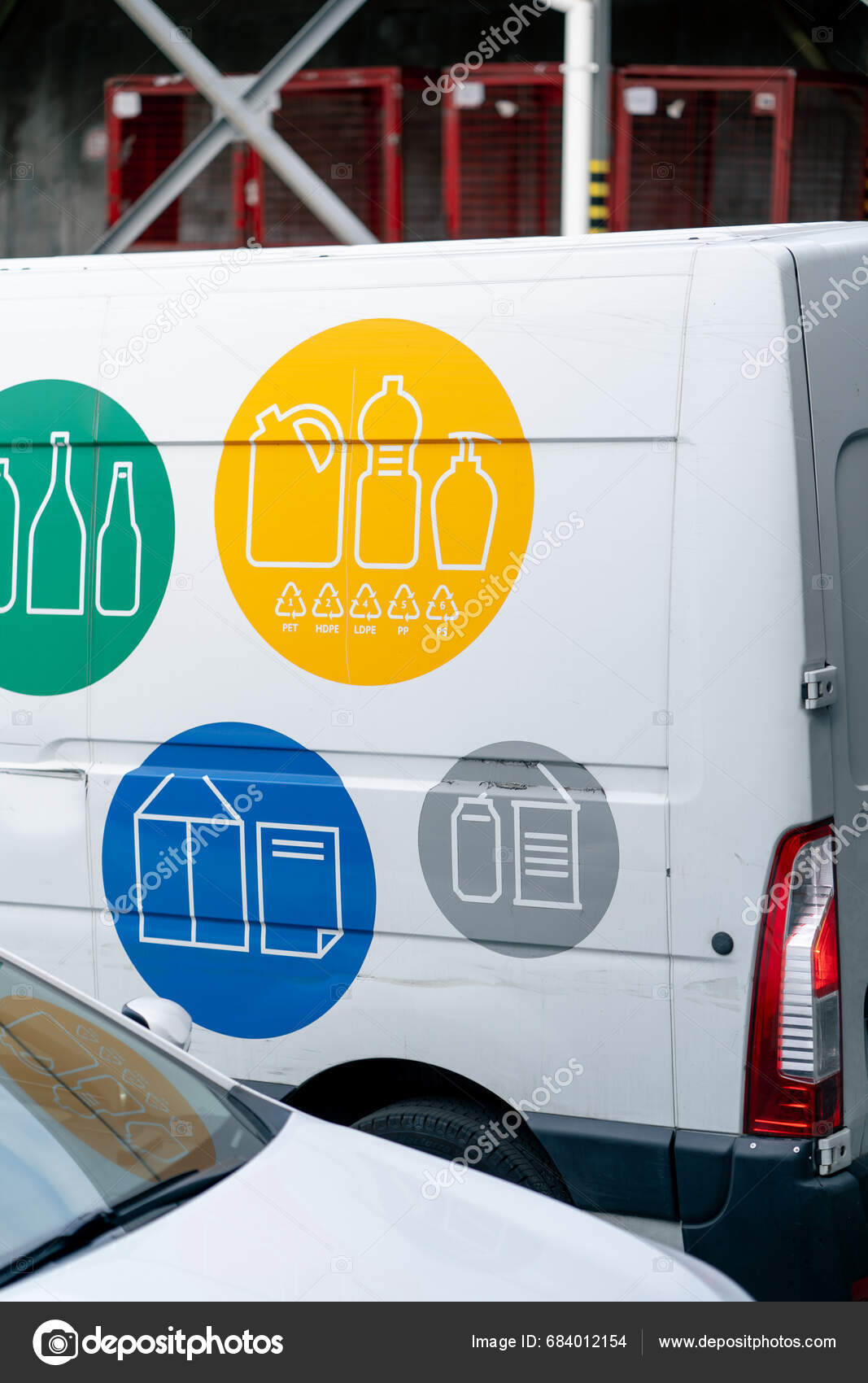 Close Shot Truck Depicting Different Types Waste Sorting Various Waste ...