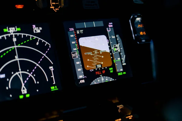 Close Radar Control Navigation Panel Cockpit Airplane Screens Buttons ...