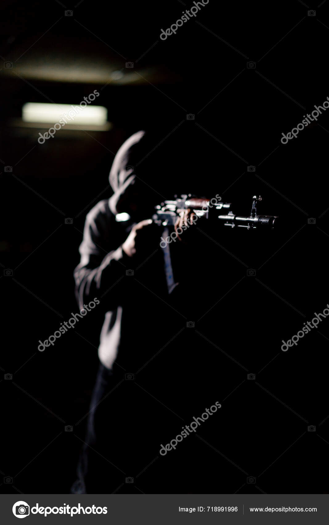 Military Tactical Strategy Aiming Nato Rifle Contrast Light Back Light ...