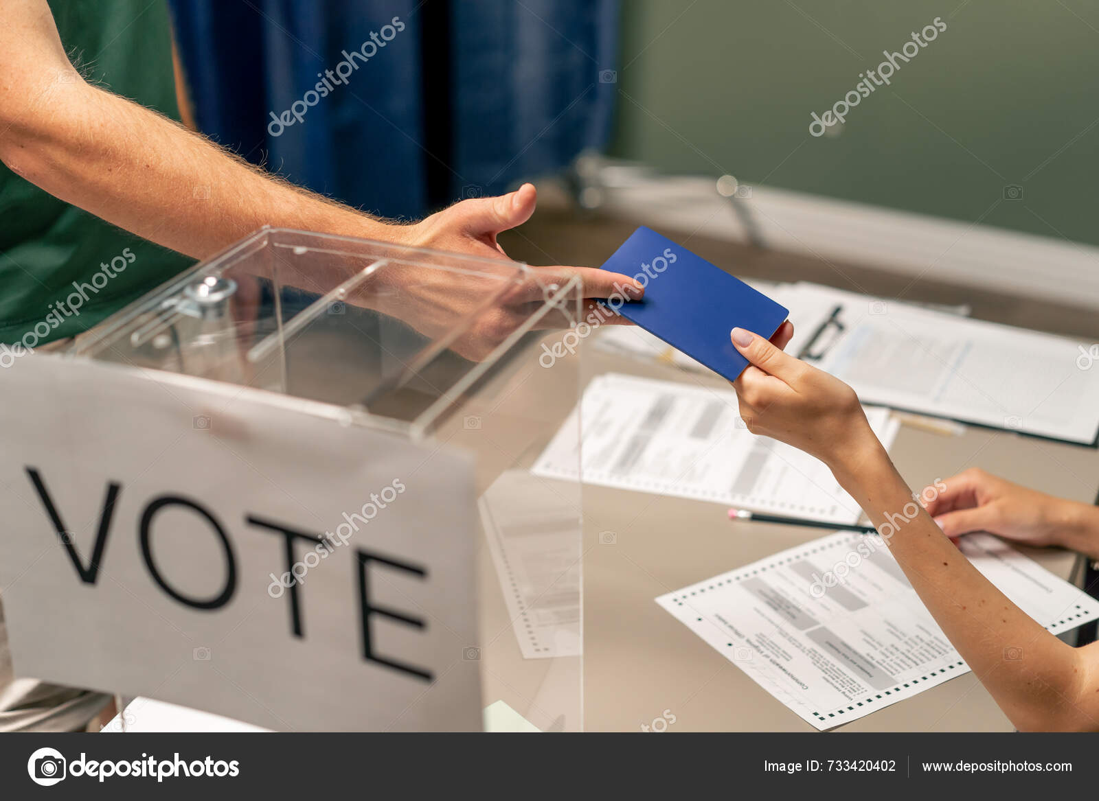Close Selection Committee Election Campaign Guy Registers Vote Young ...
