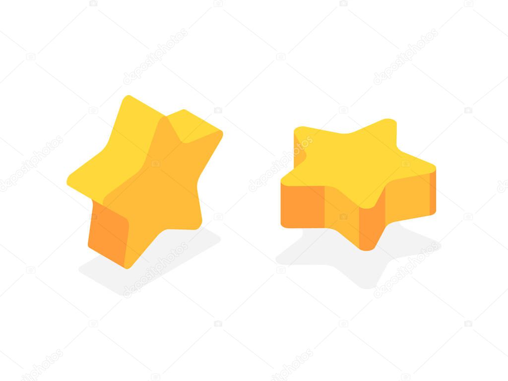 Estrella de oro de cinco puntas. Ilustración isométrica plana vectorial ...