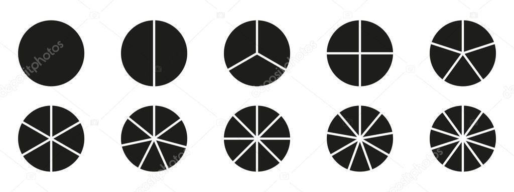 Círculos divididos diagrama 3, 10, 7, gráfico icono circular gráfico de ...