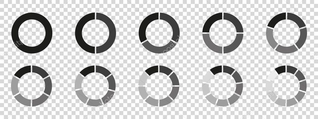 C rculos divididos diagrama 3, 10, 7, gr fico icono circular gr fico de secci n de forma ...