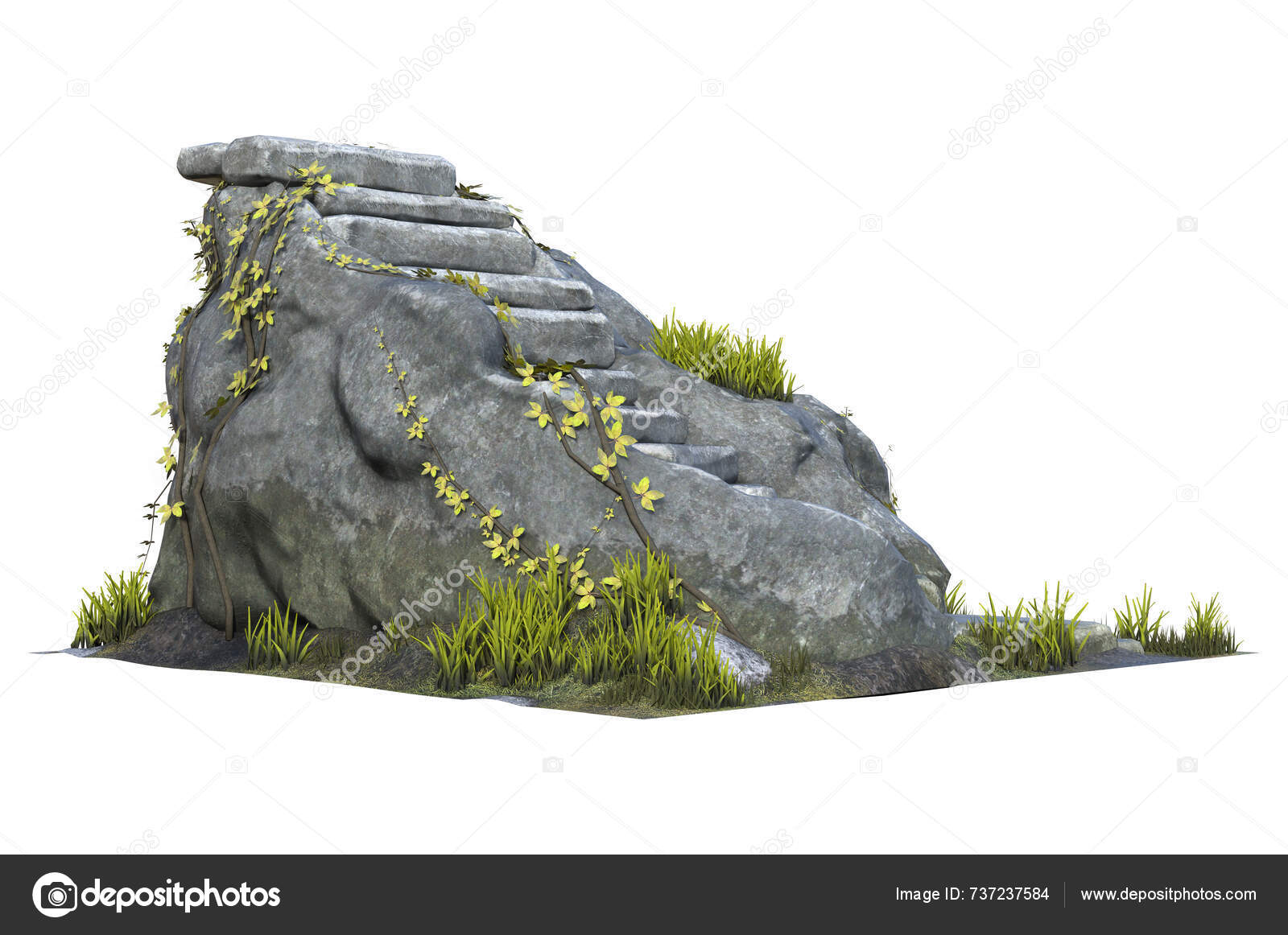 Render Natural Path Stone Stairs Isolated — Stock Photo © grbrenders ...