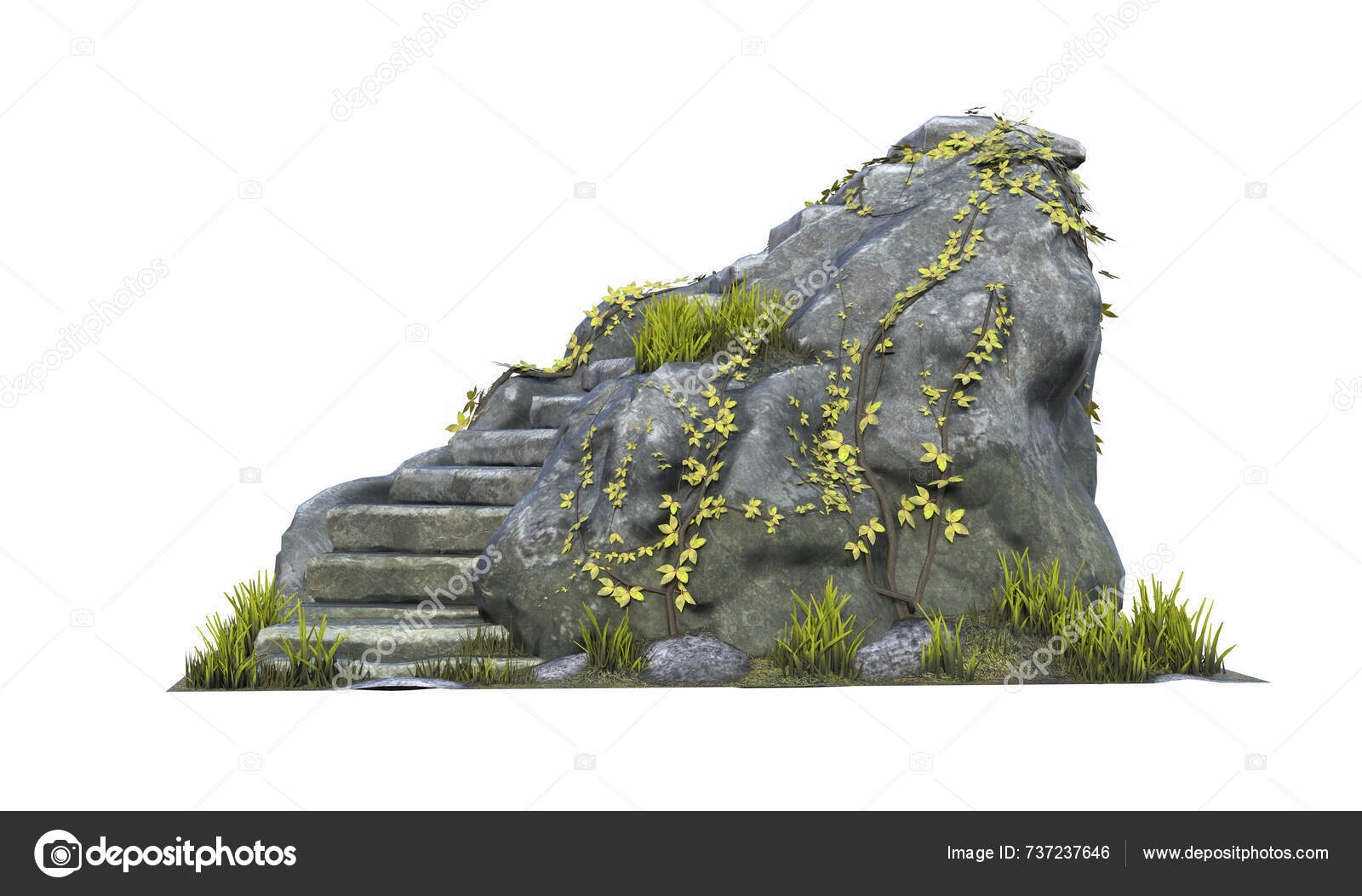 Render Natural Path Stone Stairs Isolated — Stock Photo © grbrenders ...