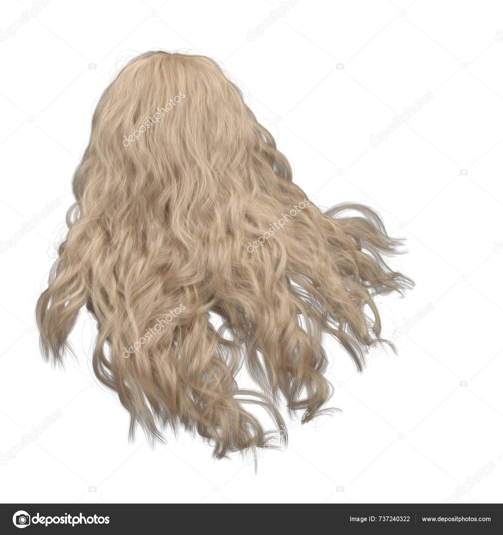 Render Suave Rizo Ondulado Pelo Largo Rubio Aislado — Foto de stock ...