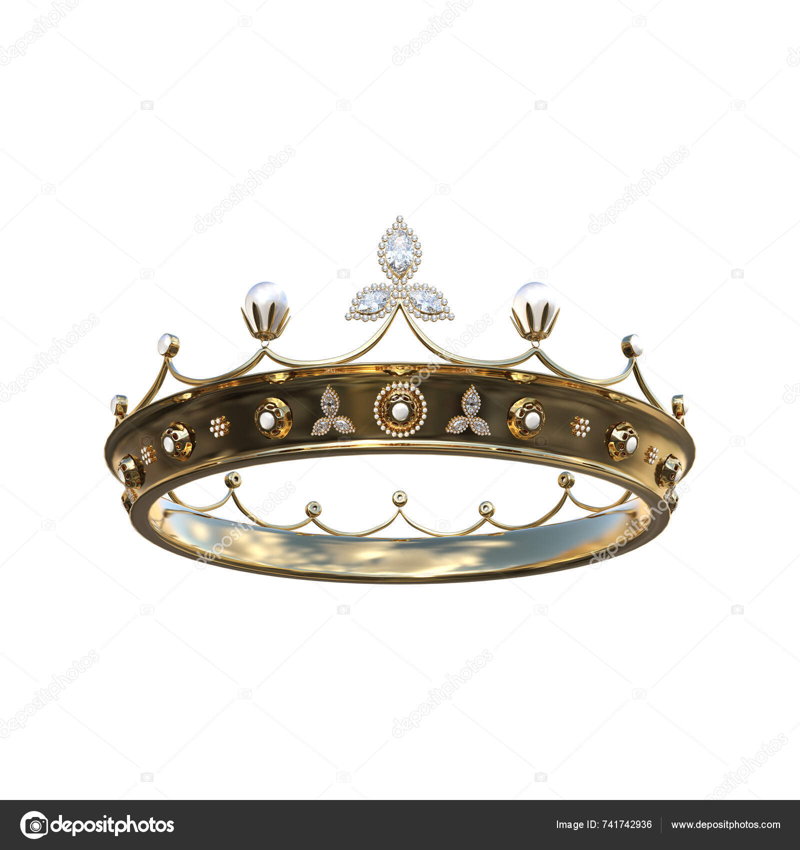 Render Royal Medieval Crown Tiara Isolated — Stock Photo © grbrenders ...