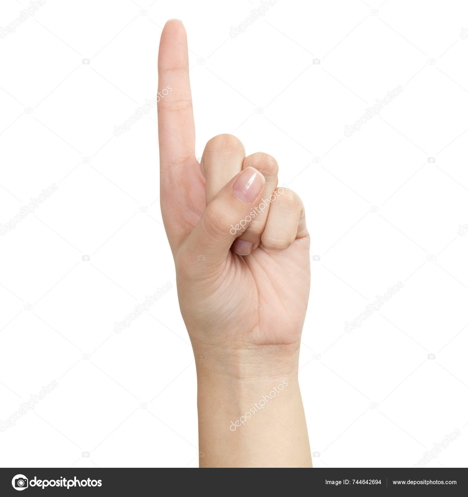 Hand Finger Pointing White Background — Stock Photo © claudio179 #744642694