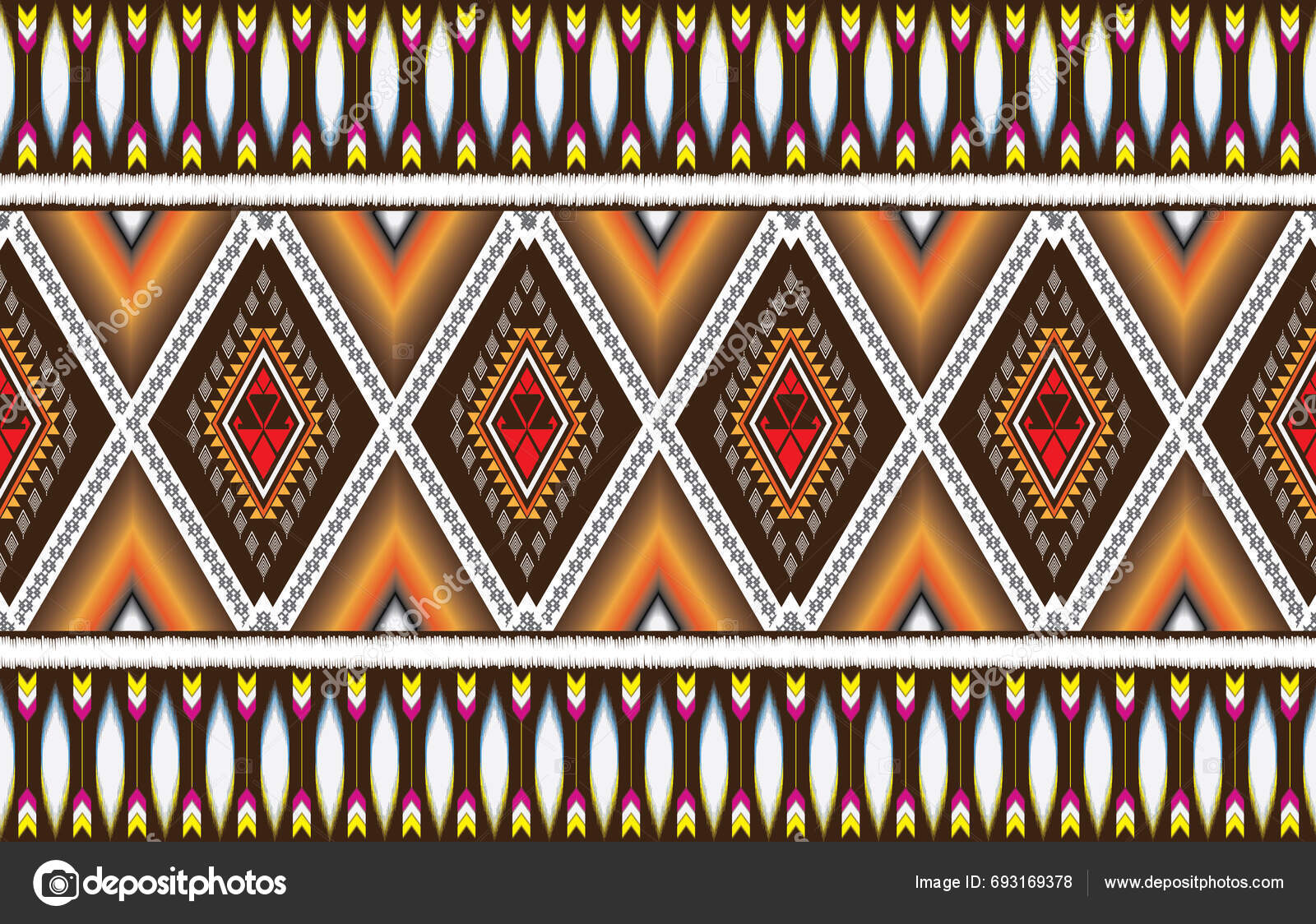 Aztec Ethnic Background Design Vector Seamless Pattern Traditional ...