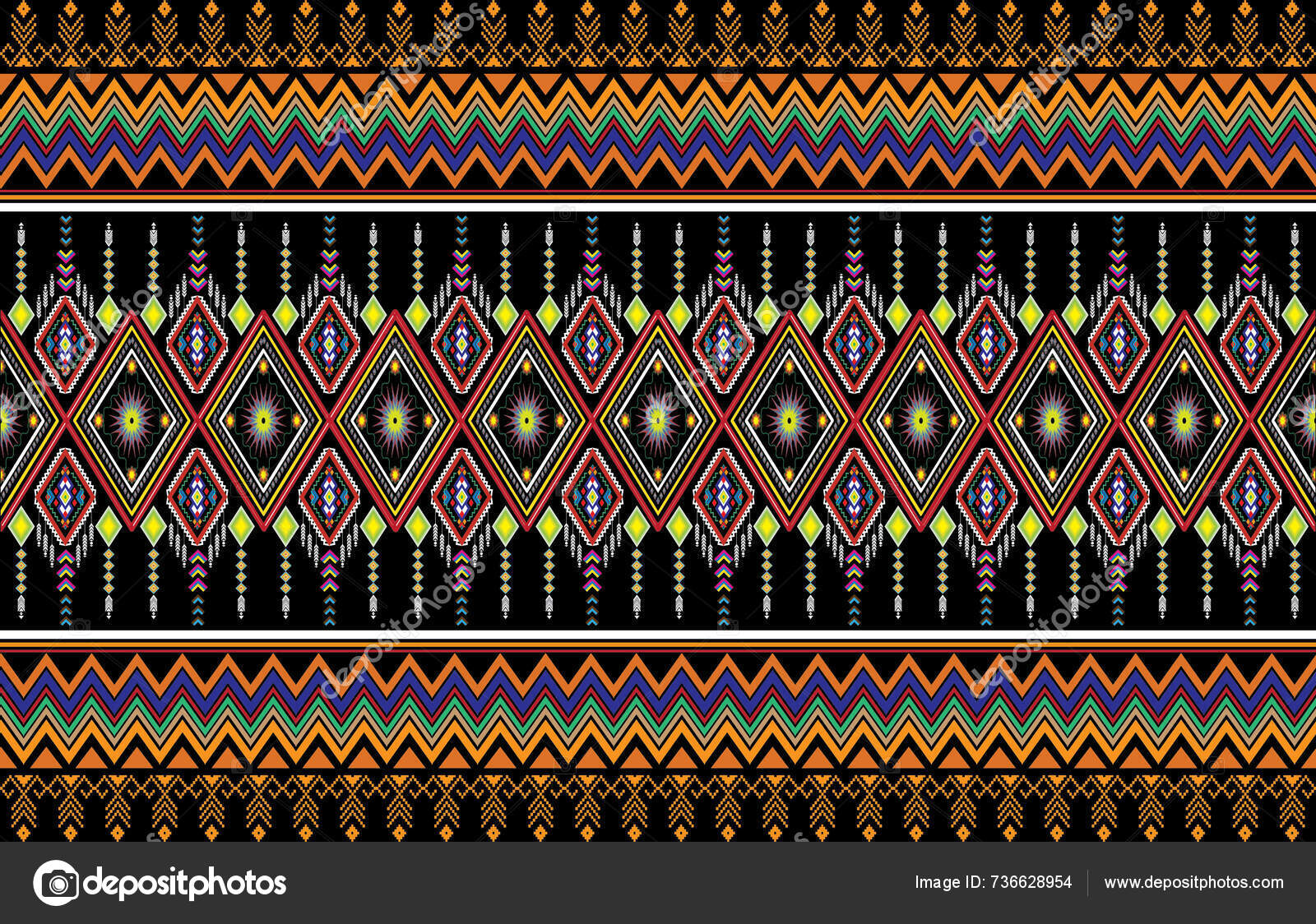 Mayan American Indian Pattern Tribal Ethnic Motifs Geometric Seamless ...