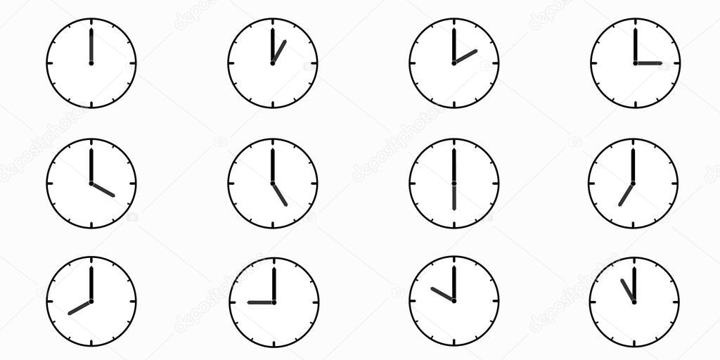 Conjunto Iconos Del Reloj Colección Iconos Reloj Símbolo Reloj Línea ...