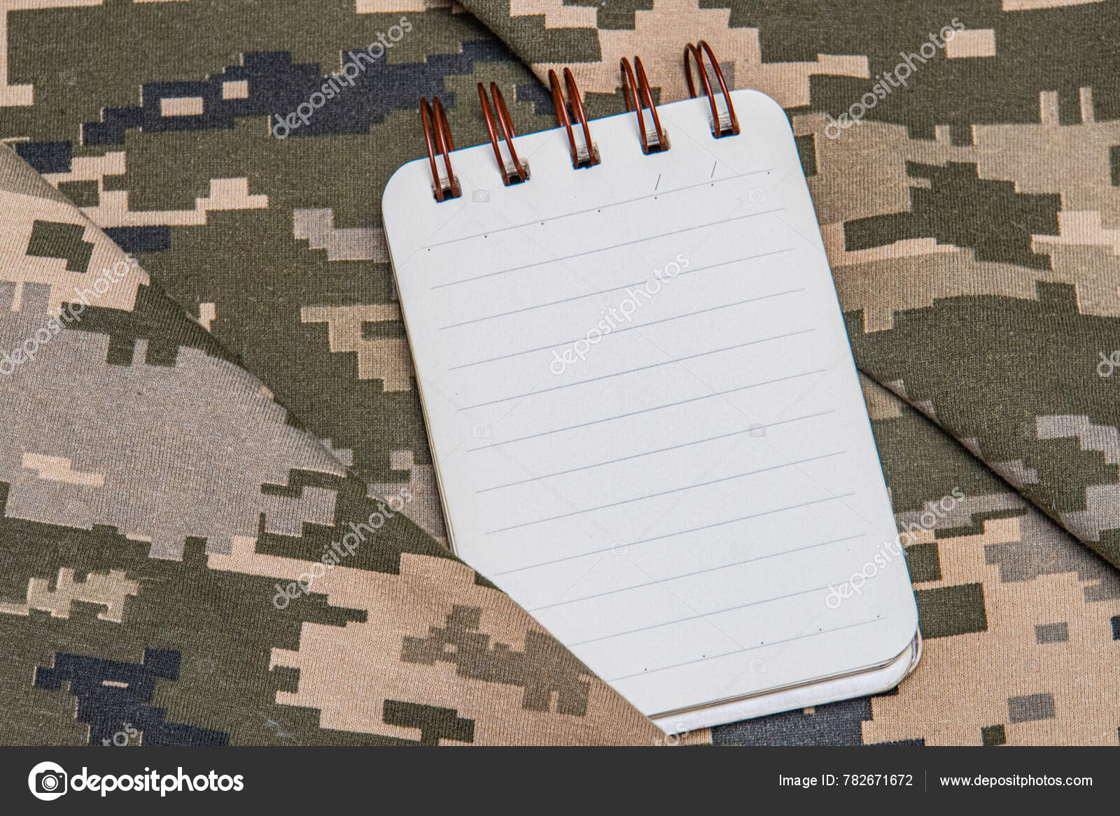 Military Notepad Military Themed Overhead Flat Lay Personal Items Laid ...