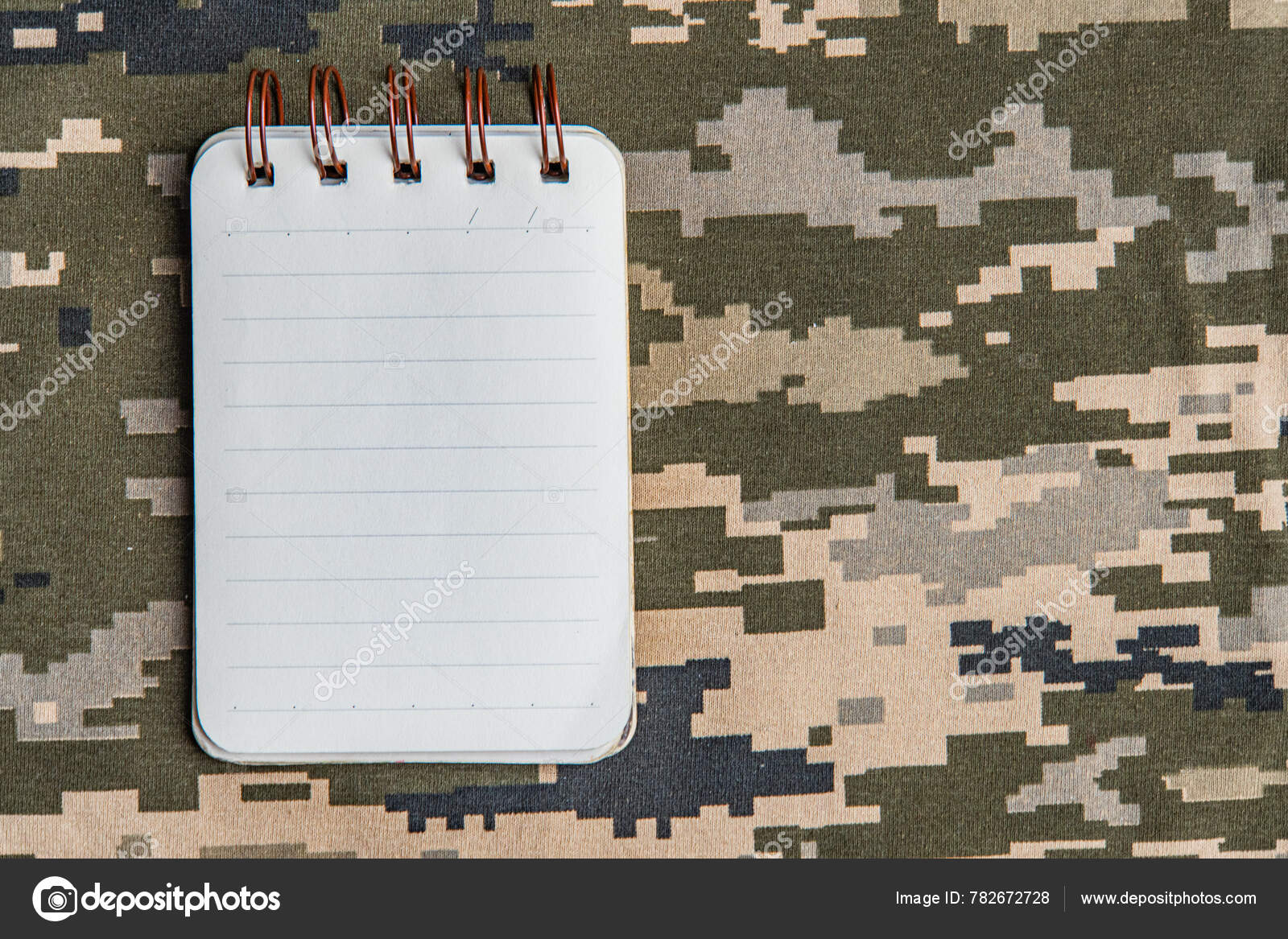 Military Notepad Military Themed Overhead Flat Lay Personal Items Laid ...