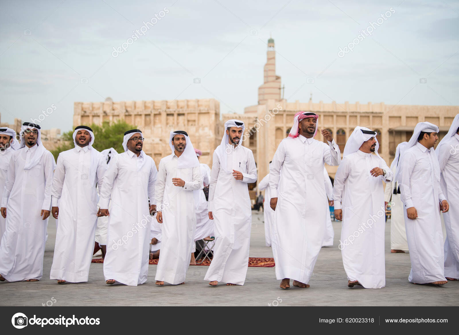 Doha Qatar March 2019 Performance Traditional Qatari Music Dance ...