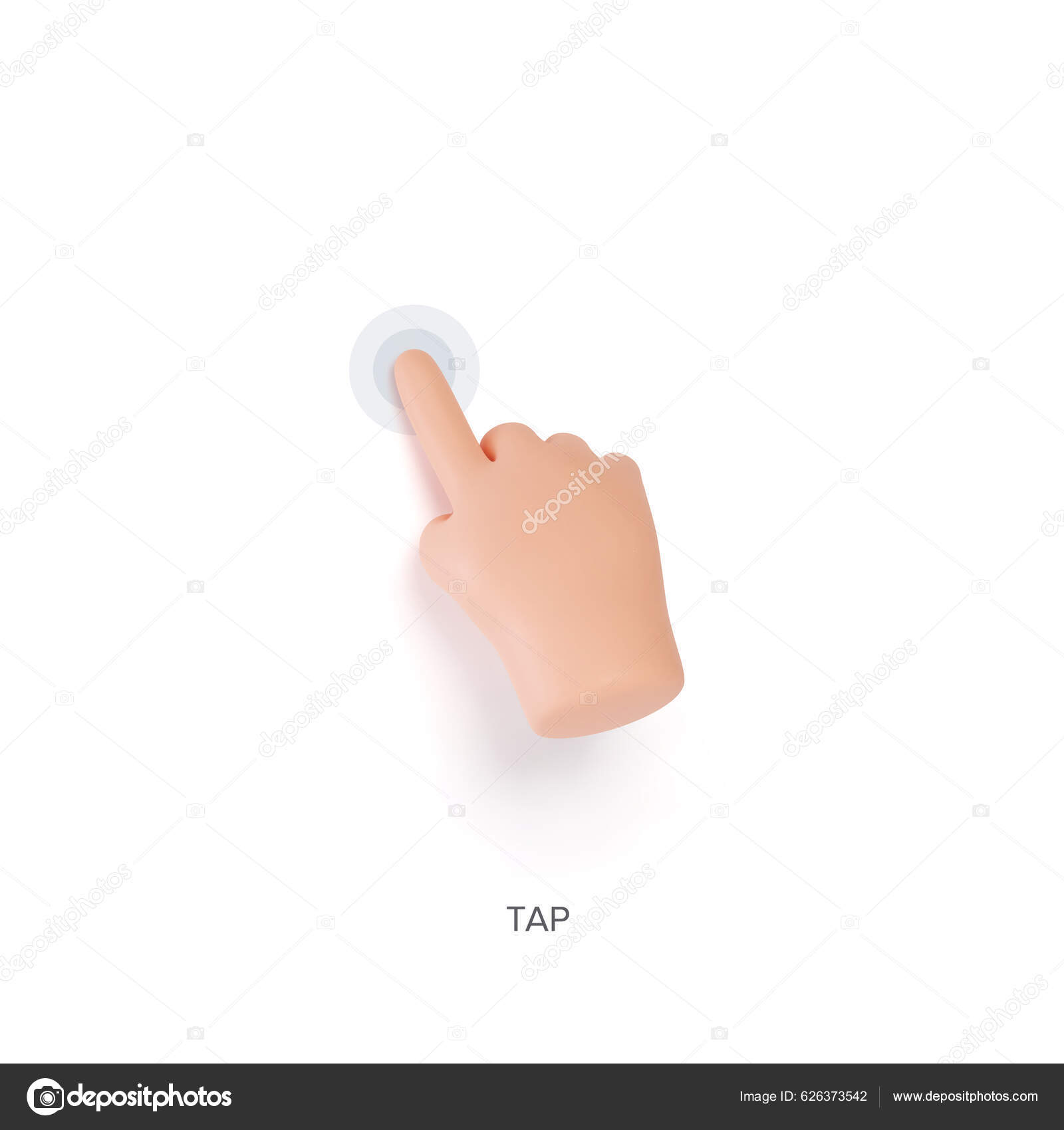 Hand Touchscreen Gesture Vector Hand Actions Icon Touch Screen Tap ...