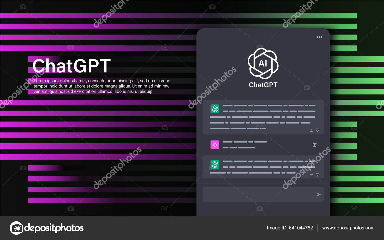 Smartphone App Open Chatgpt Background Neon Colored Banner Stripes ...