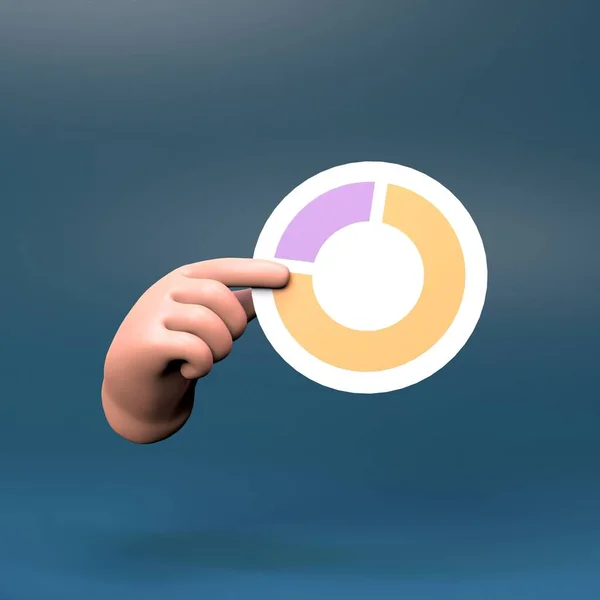 Ruka Drží Kulatý Sloupcový Graf Vykreslení Ilustrace — Stock Fotografie ...