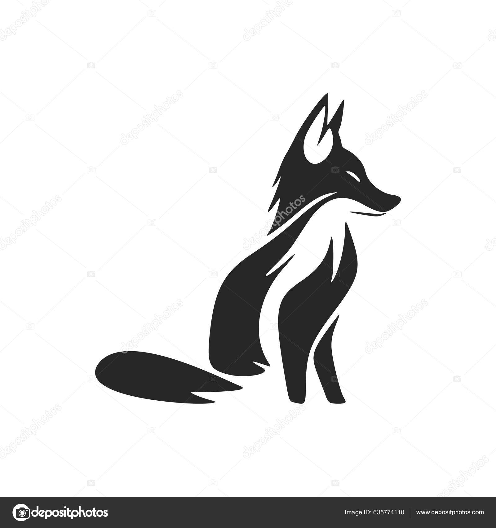 Monochrome Vector Logo Image Fox Head Vektor Stok oleh ©Motion-J 635774110