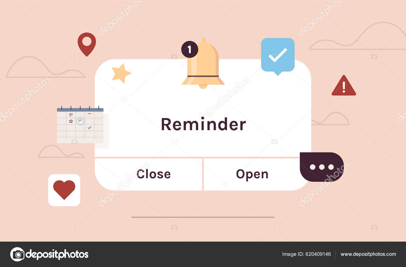 Reminder Notification Page Floating Elements Business Planning Events ...