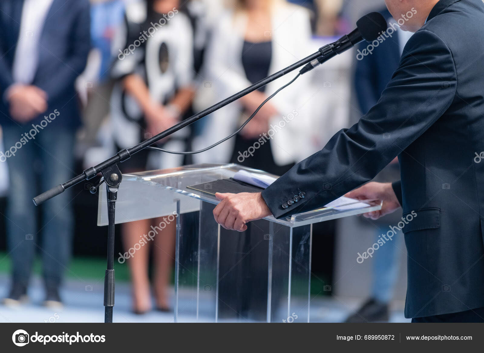 Political Rally Political Candidate Addressing Captivated Audience ...