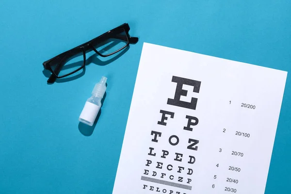 Eyeglasses Eye Test Charts Laptop Keyboard Background Vision ...