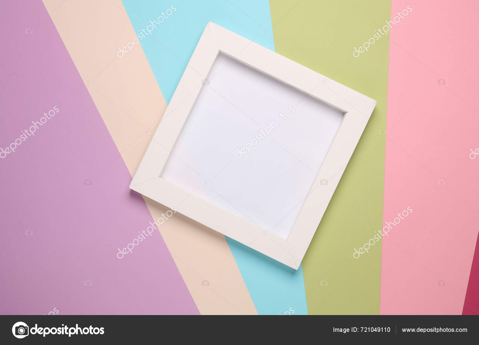 White Square Frame Colored Background Aesthetic Minimal Still Life ...