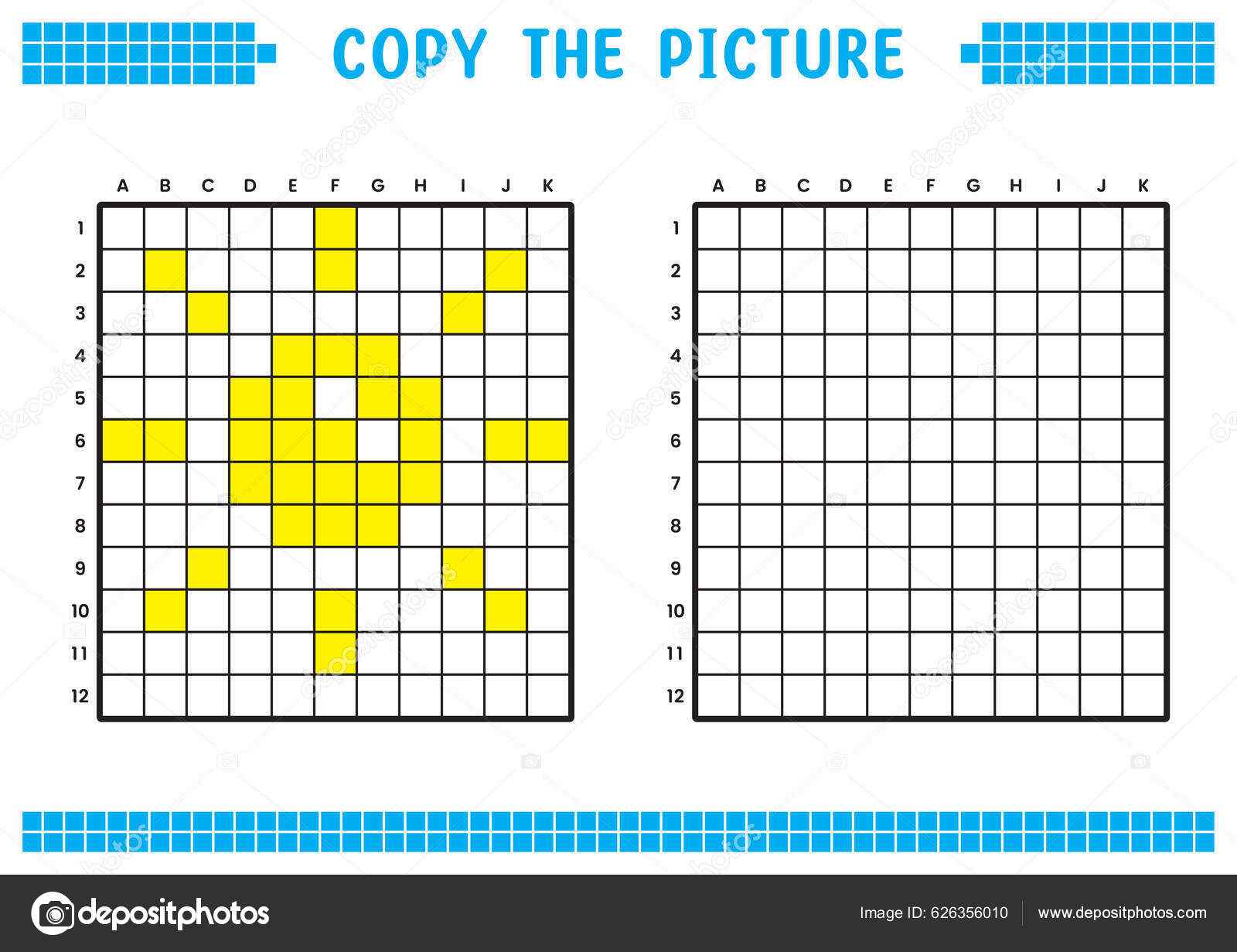 Copy Picture Complete Grid Image Educational Worksheets Drawing Squares ...