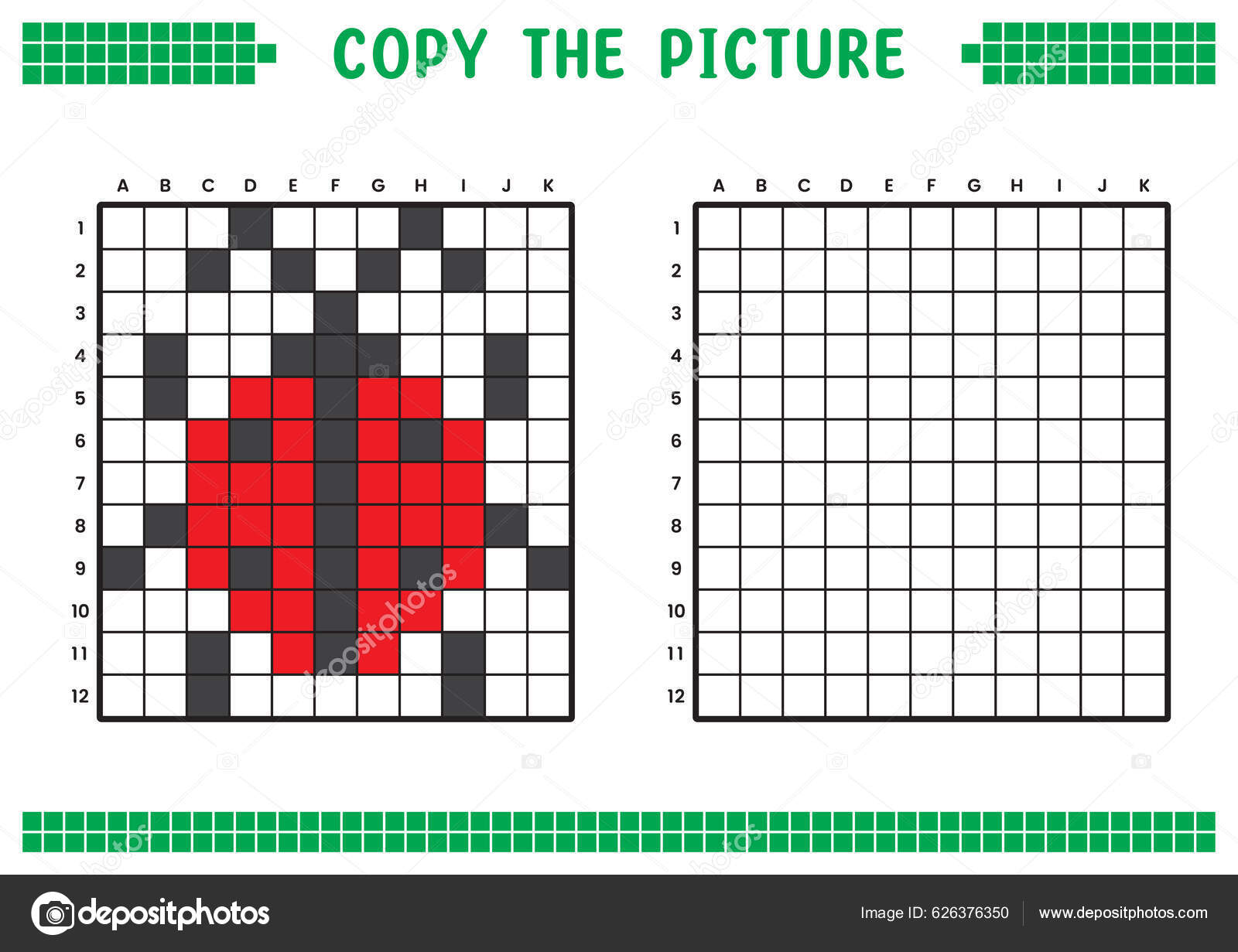 Copy Picture Complete Grid Image Educational Worksheets Drawing Squares Coloring Stock Vector by ...