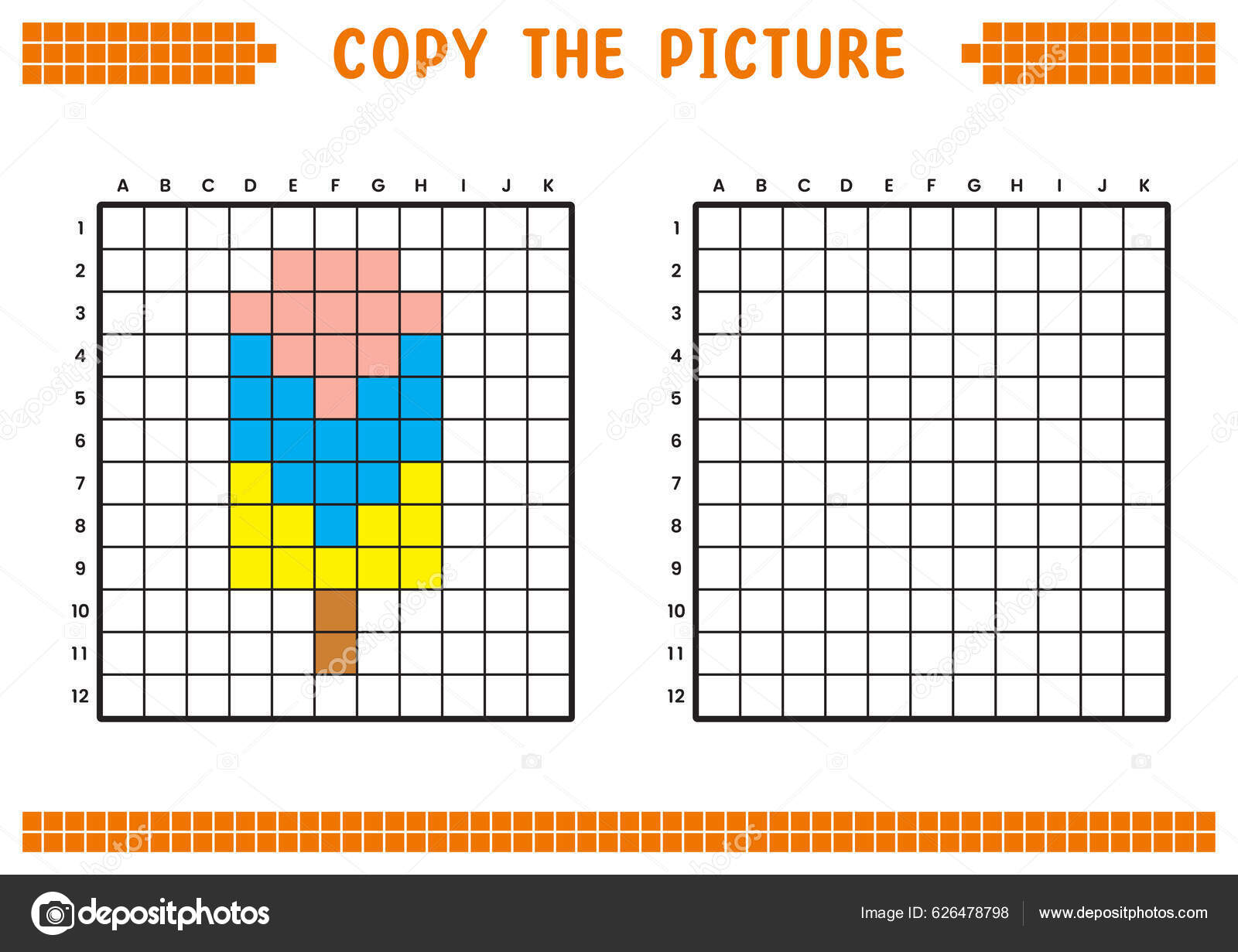 Copy Picture Complete Grid Image Educational Worksheets Drawing Squares ...