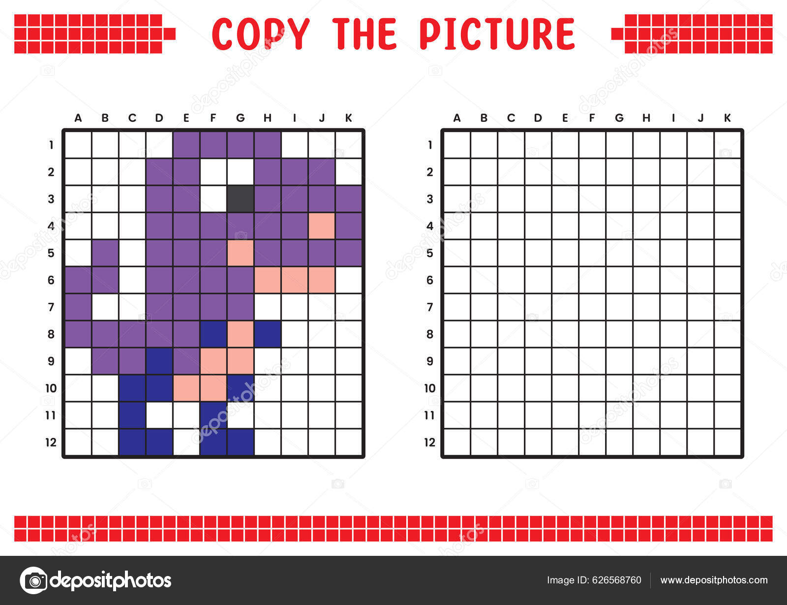 Copy Picture Complete Grid Image Educational Worksheets Drawing Squares ...