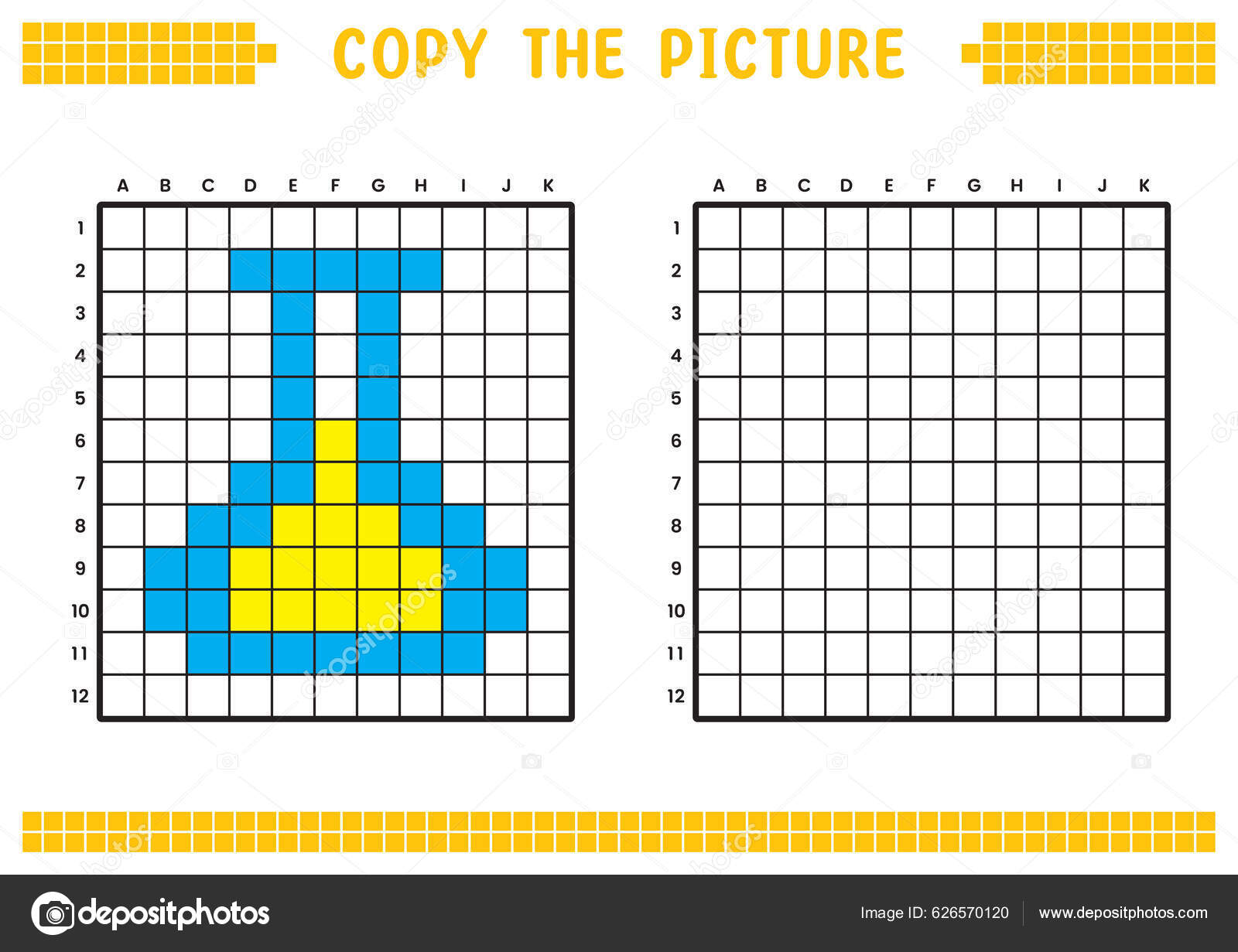 Copy Picture Complete Grid Image Educational Worksheets Drawing Squares ...