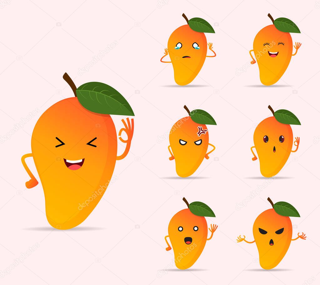 Colección de mango icono de diseño de personajes de dibujos animados ...